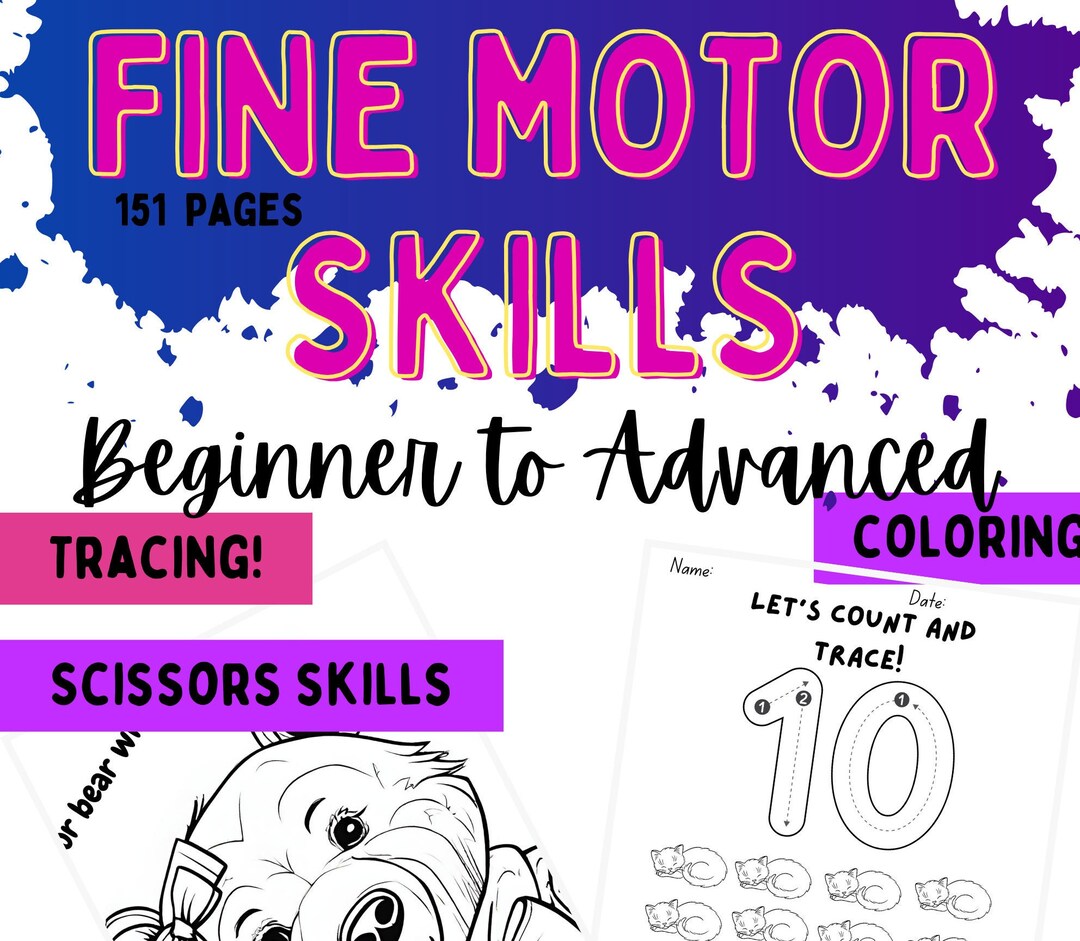 Hand Writing Skills Scissor Skills Asl Tracing Coloring Fine Motor ...