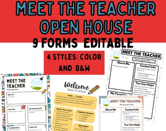 Back to School Meet the Teacher Open House CANVA EDITABLE pastel Floral ...