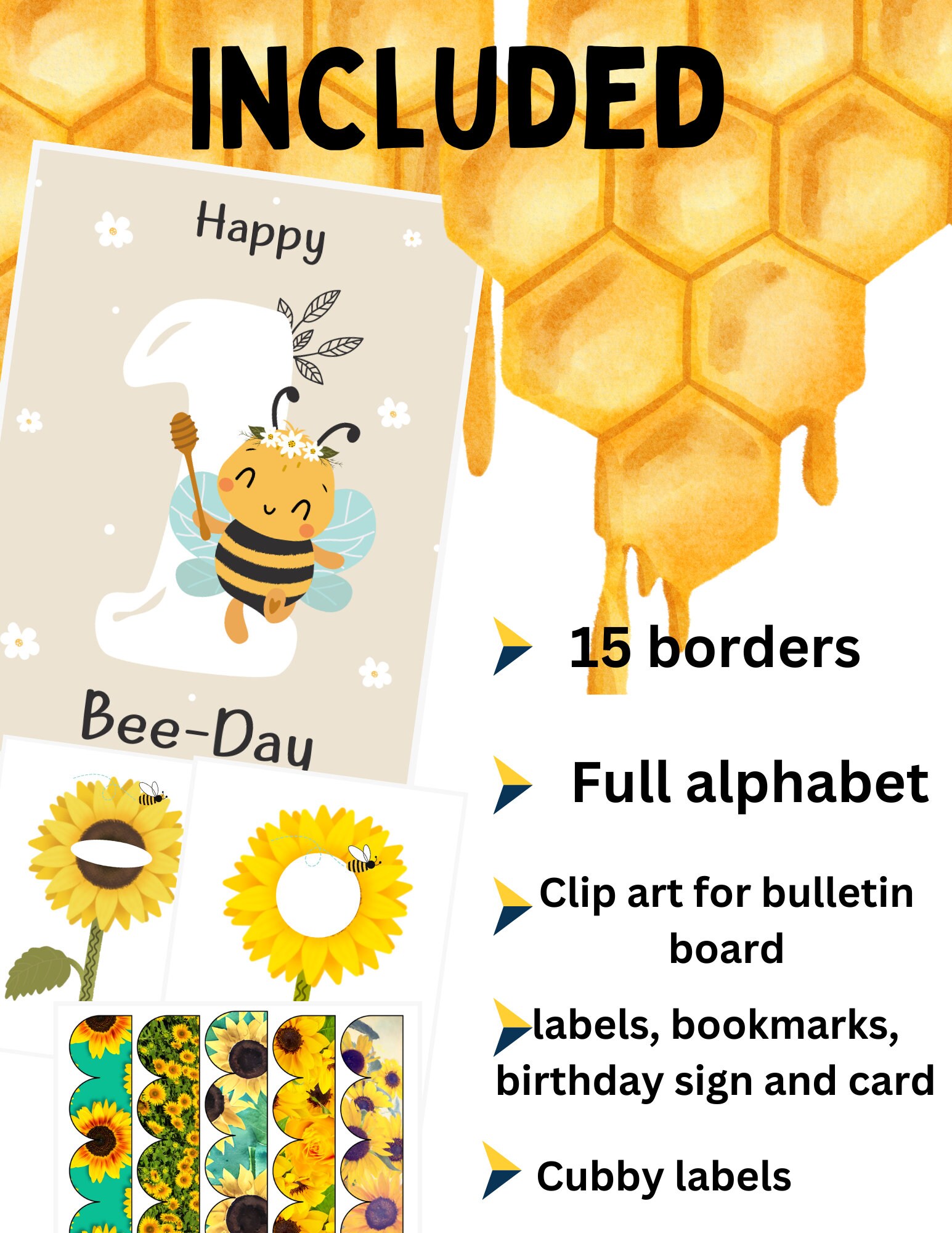 Bulletin Board Sunflowers and Bees - Etsy