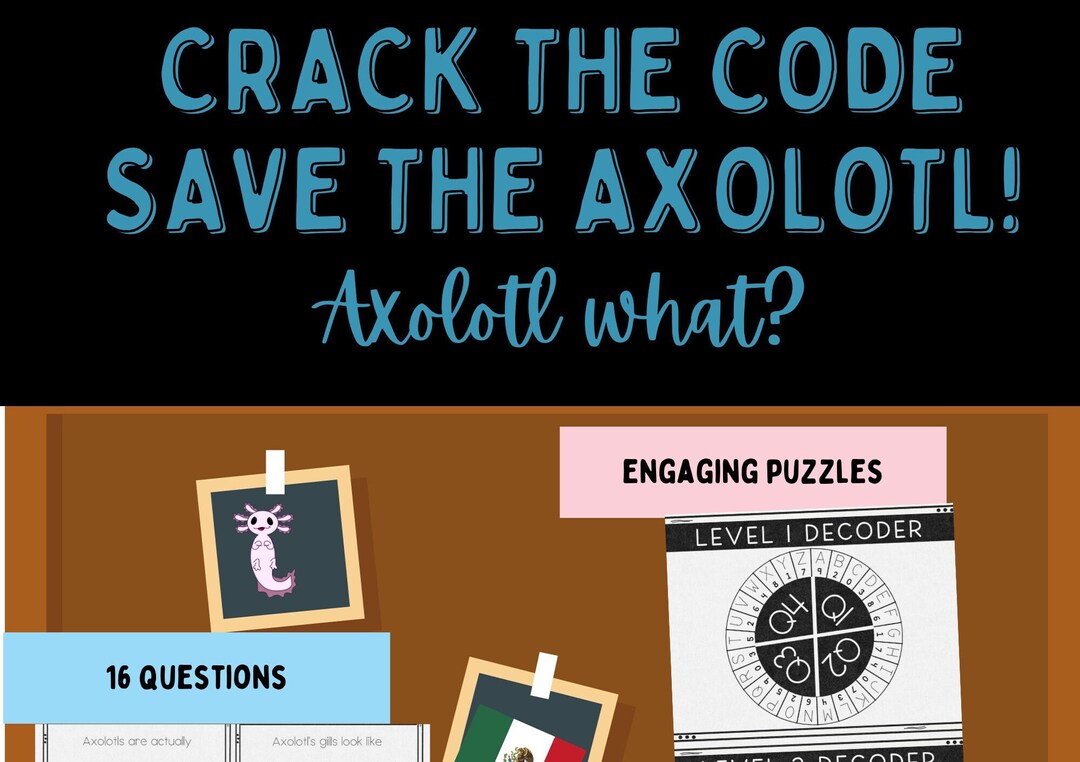 Axolotl Crack the Code 4th Grade Science Reading Puzzle Game Axolotl ...