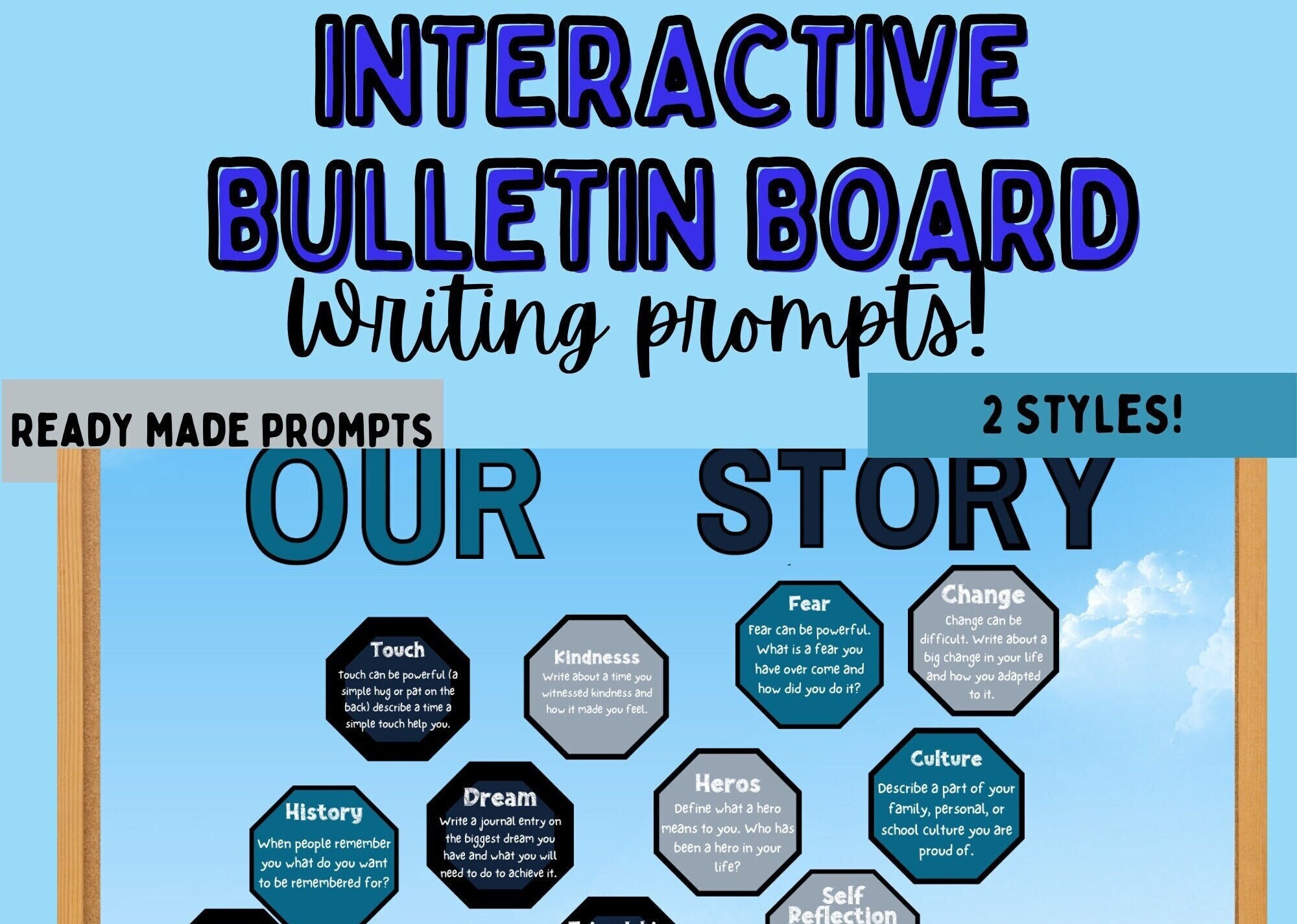 ELA Writing Prompt Classroom Decor Middle and High School Bulletin ...