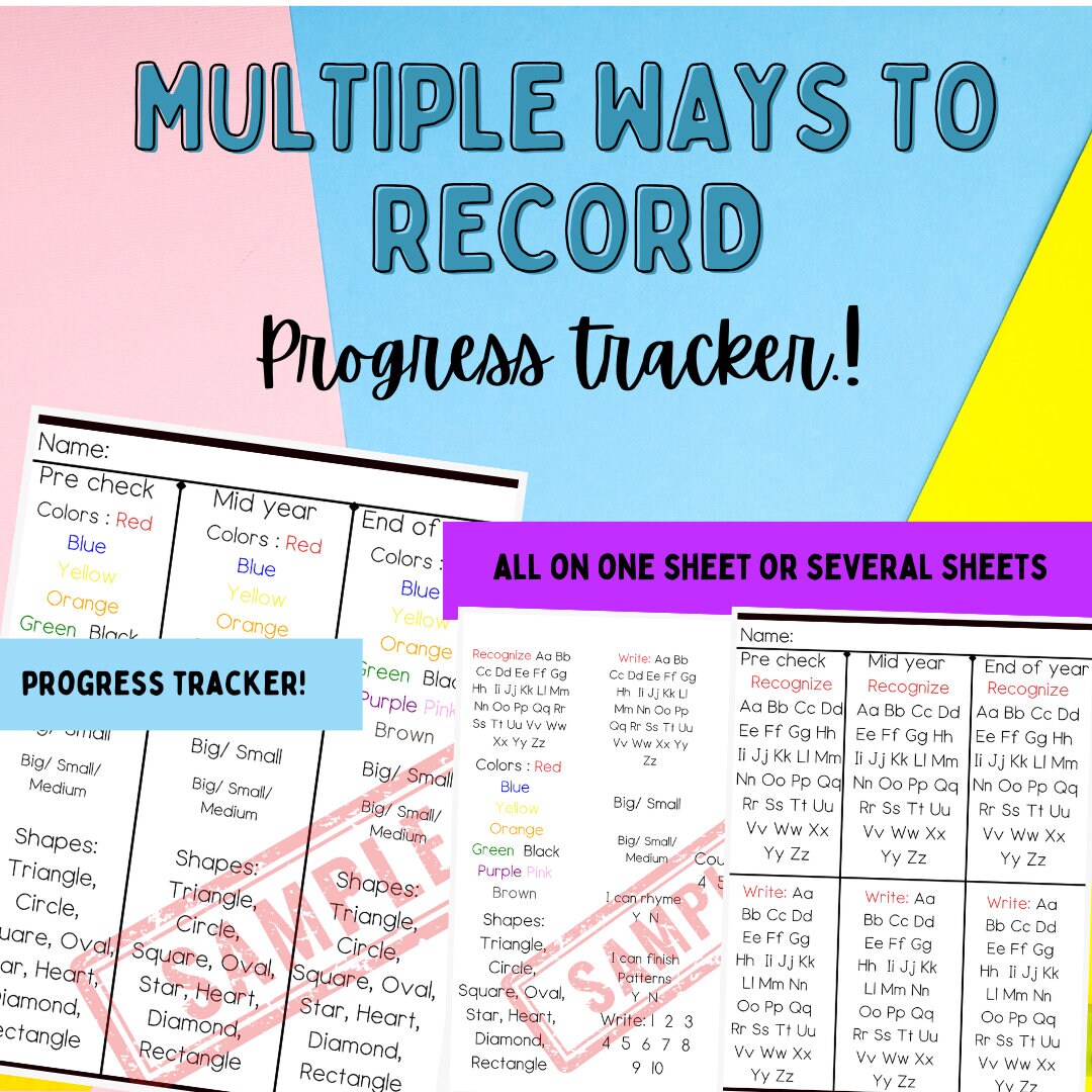 Pre-k & Kindergarten Assessment Toolkit: Progress Tracker (digital Download) - Etsy