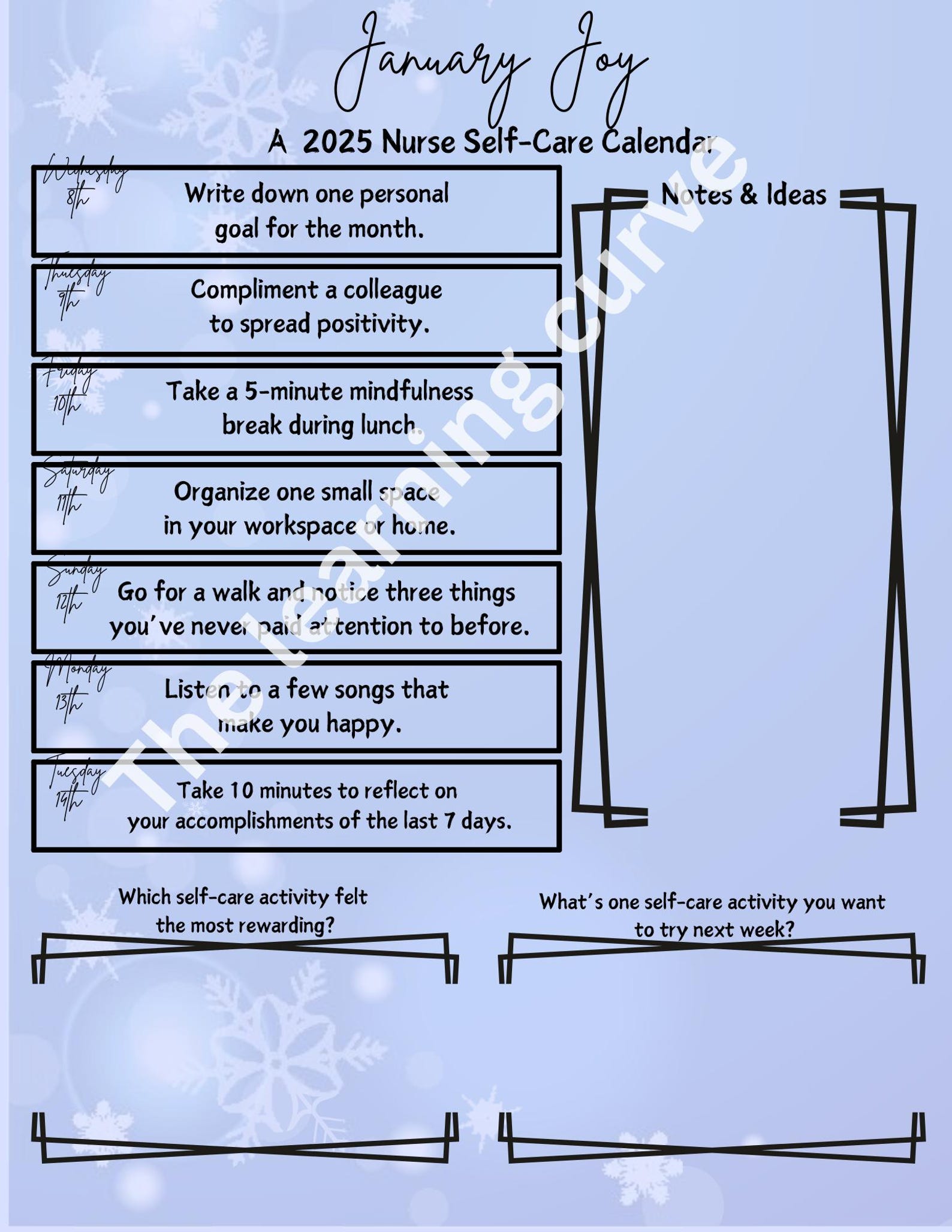 A 12 Month Self-care Calendar: Personal Growth & Balance for Nurses - Etsy