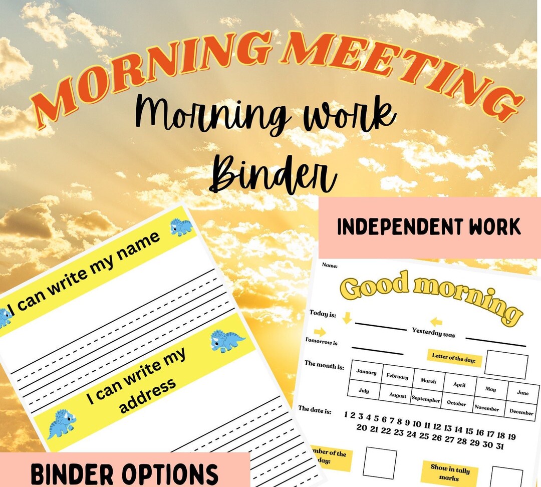 Morning Meeting Pages Morning Binder Work Independent Work Seat Work - Etsy
