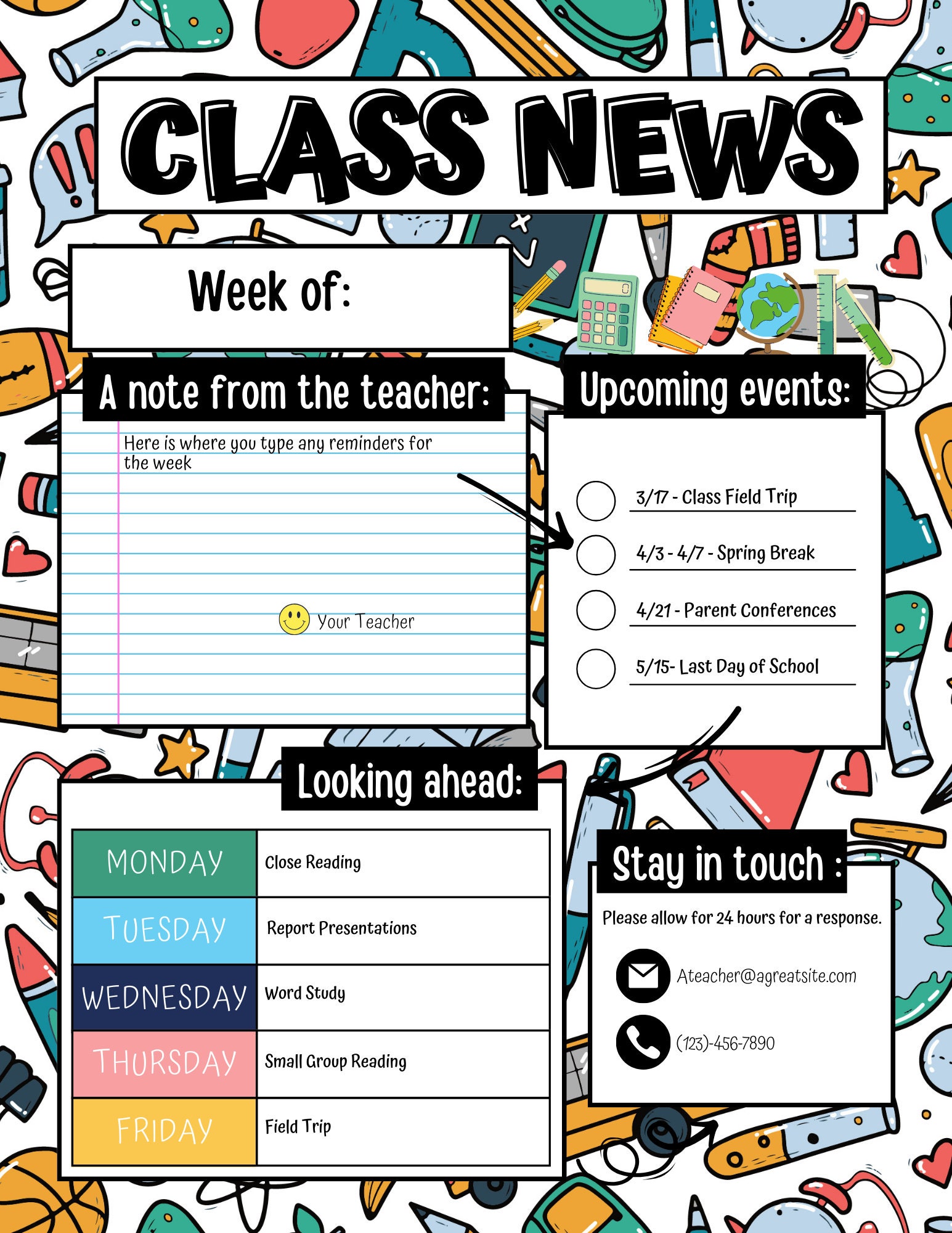 Back to School Editable in Canva 4 Styles Meet the Teacher Open House ...