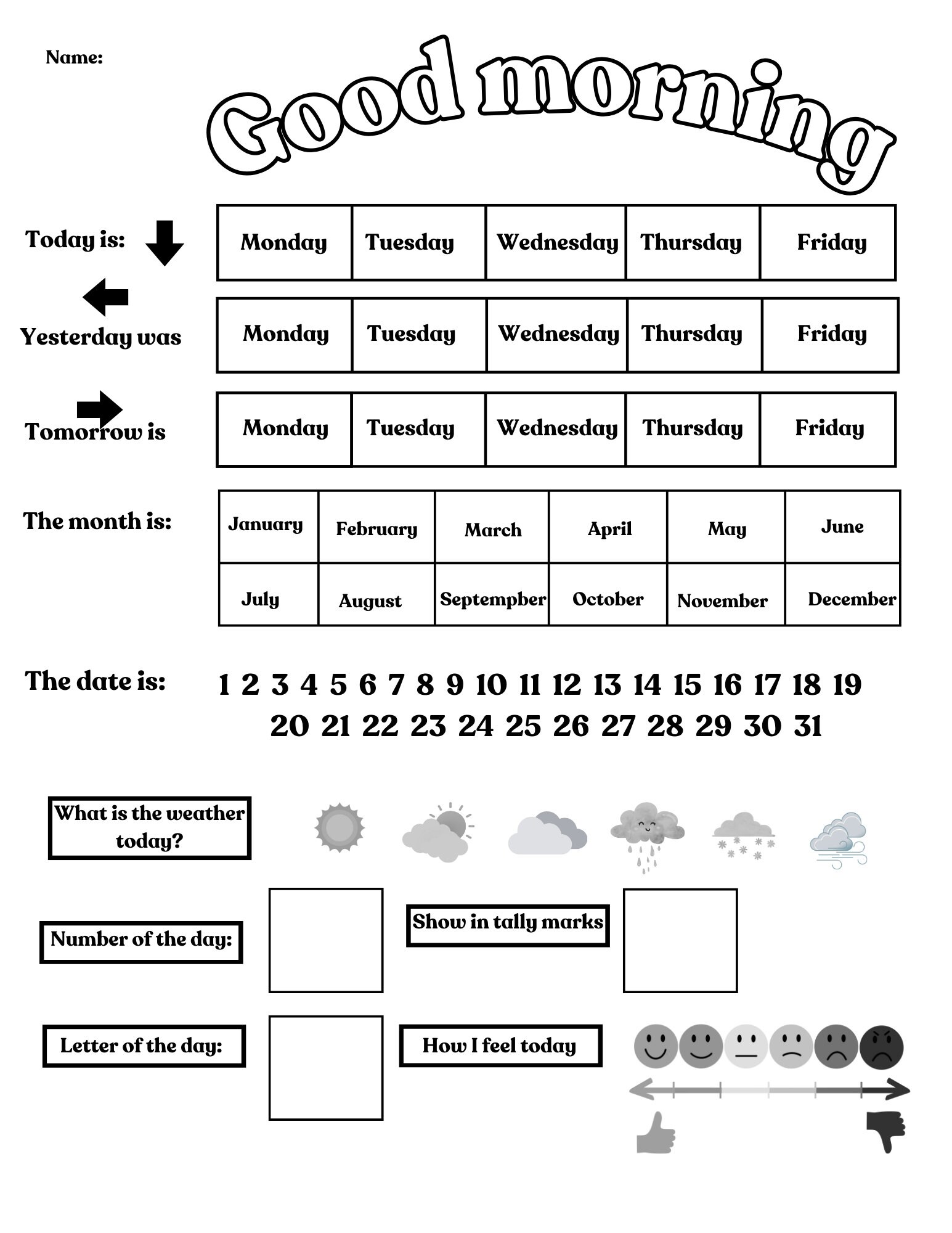 Morning Meeting Pages Morning Binder Work Independent Work Seat Work - Etsy