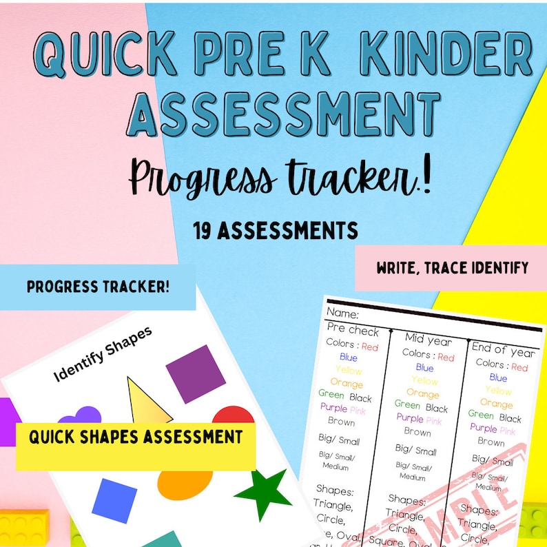 Pre-k & Kindergarten Assessment Toolkit: Progress Tracker (digital ...