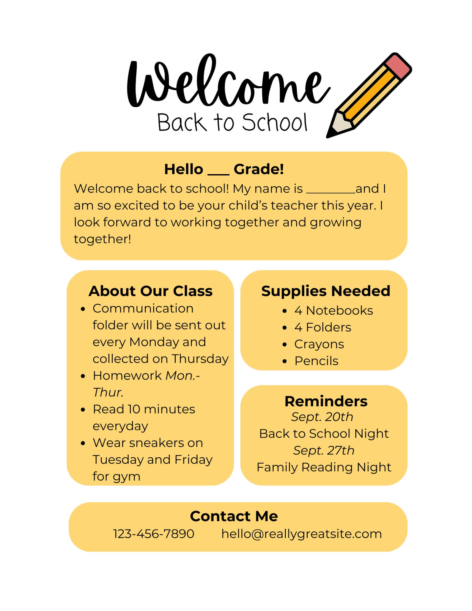 Back to School Editable in Canva 4 Styles Meet the Teacher Open House ...
