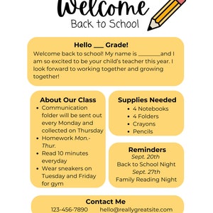 Back to School Editable in Canva 4 Styles Meet the Teacher Open House ...