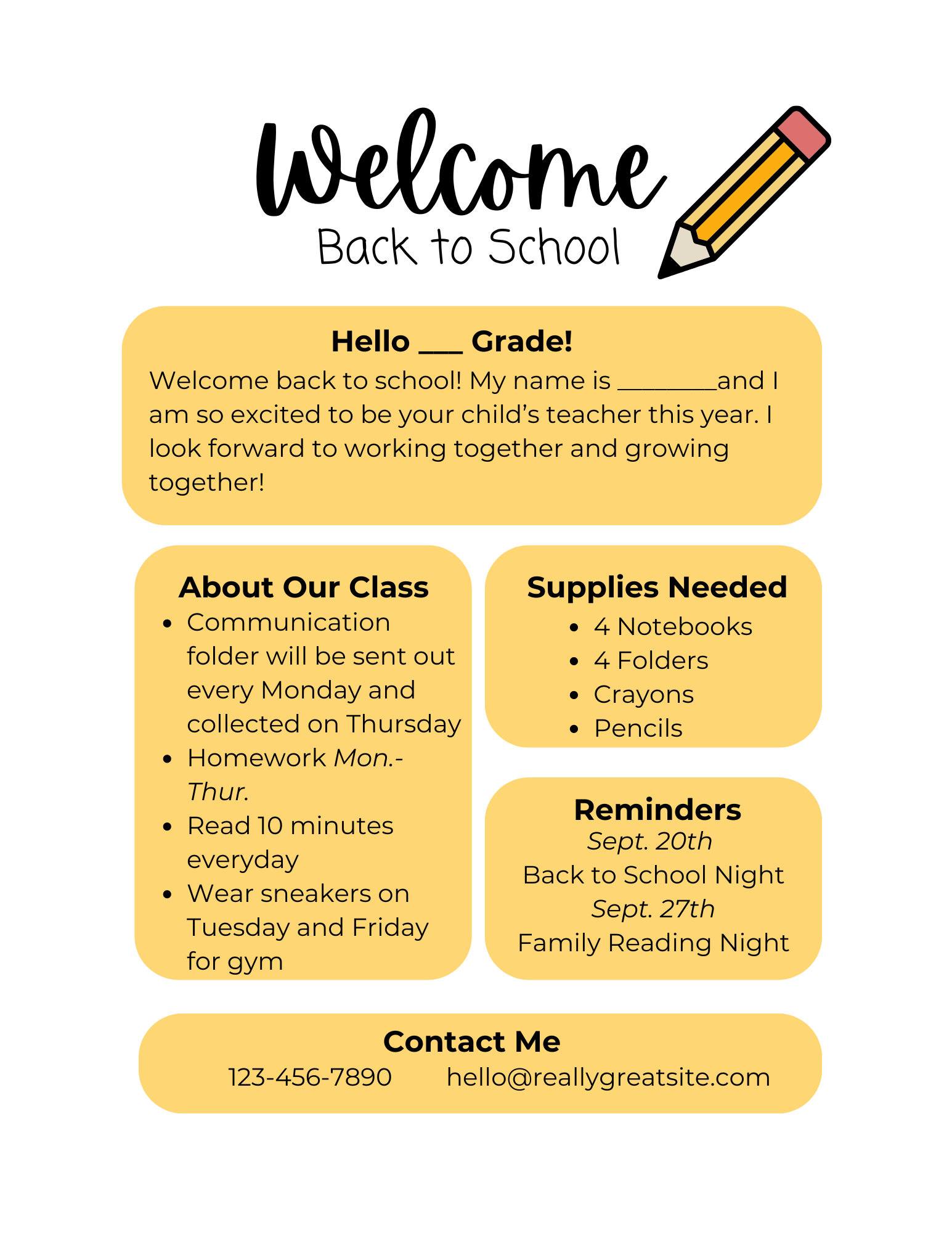 Back to School Editable in Canva 4 Styles Meet the Teacher Open House ...