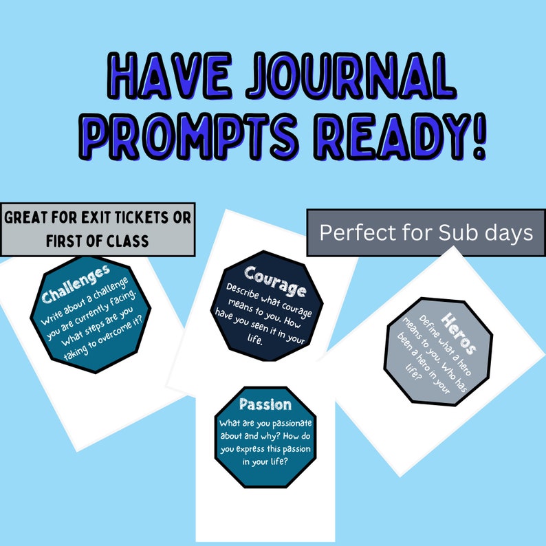 ELA Writing Prompt Classroom Decor Middle and High School Bulletin ...