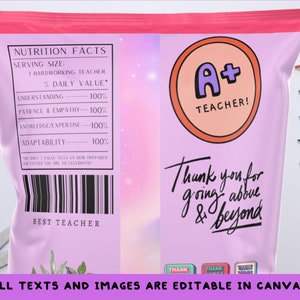 Celebrate Teachers With Personalized Chip Bag Templates for Teacher ...
