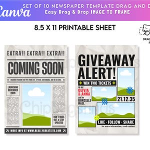 Canva Business Newspaper Template Set: Drag & Drop Photo Layouts - Etsy