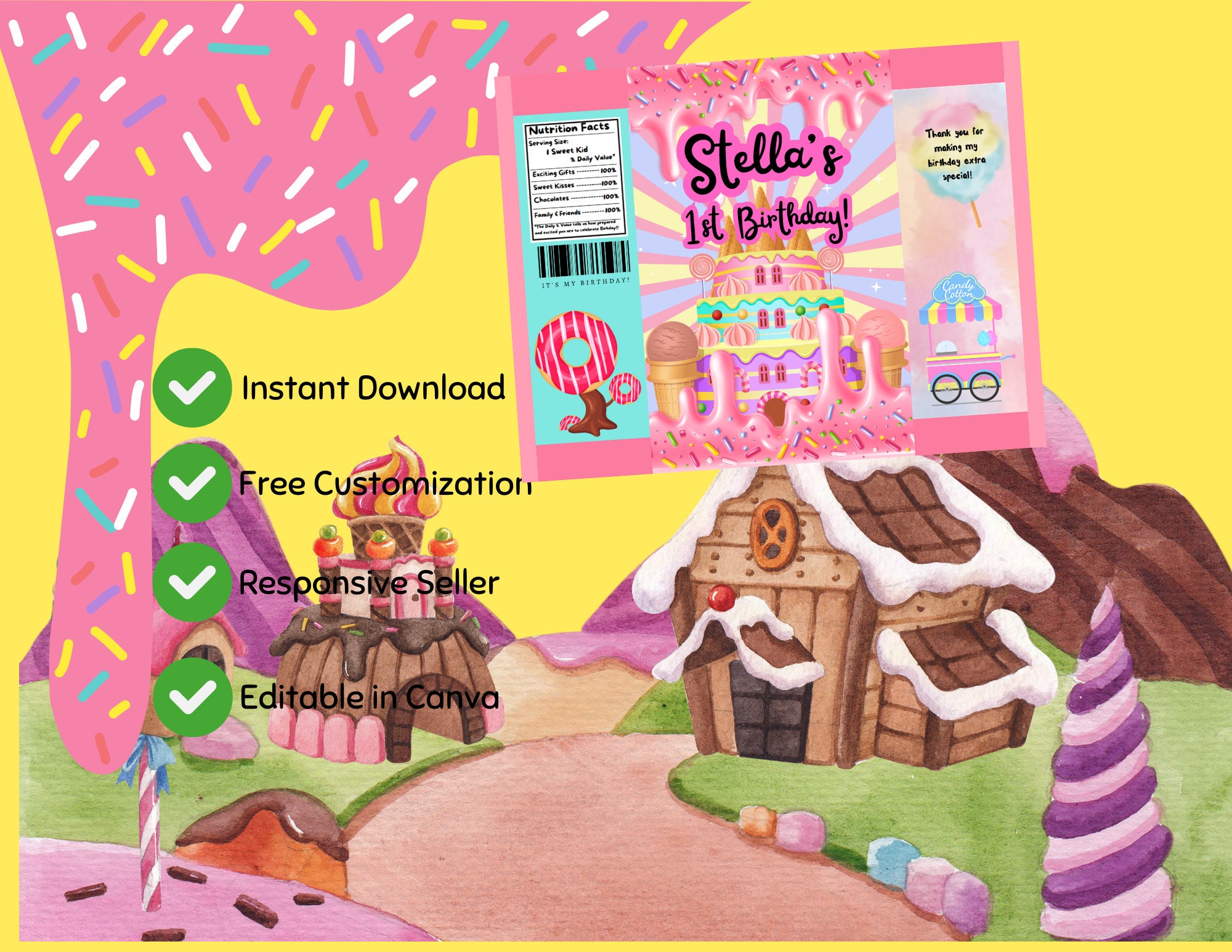 Candyland Birthday Theme Chip Bag - Etsy