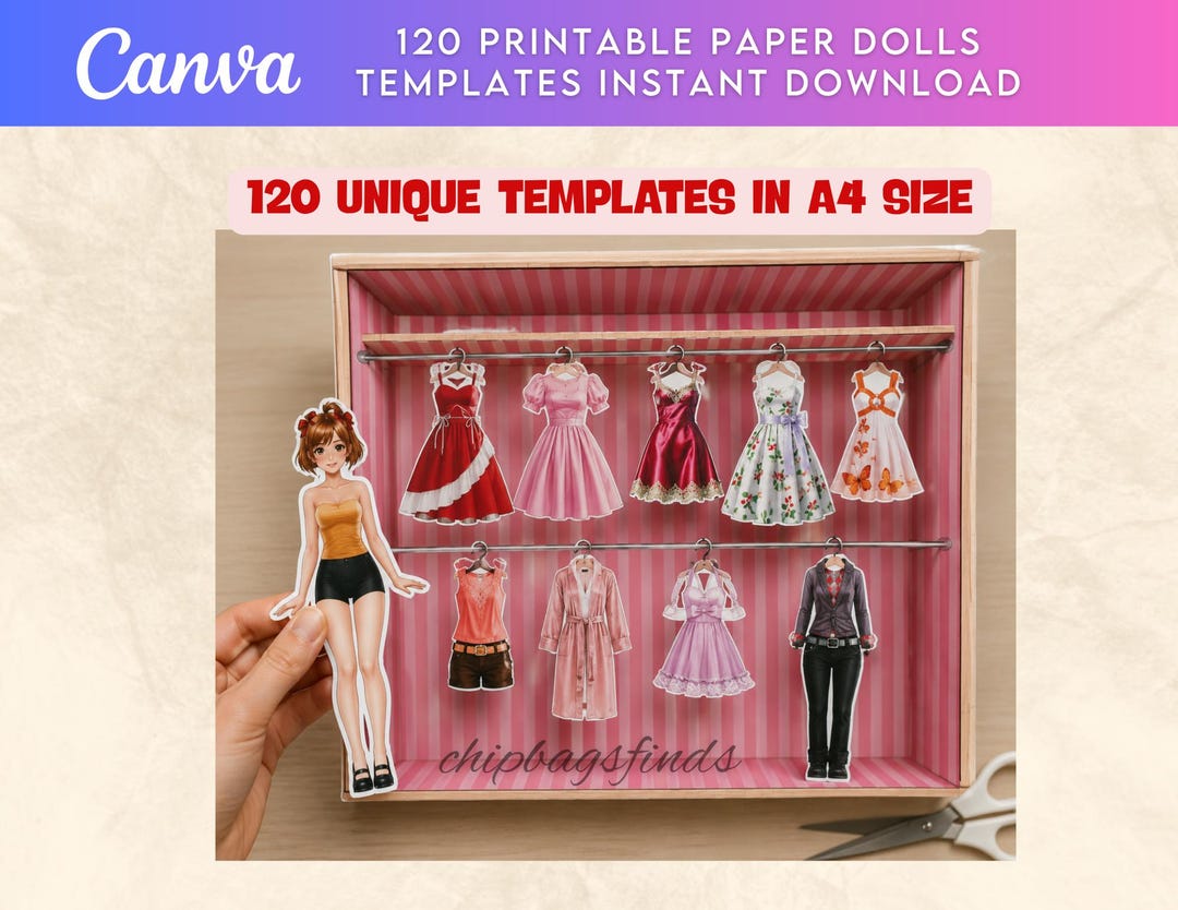 120 Printable Paper Dolls Templates (instant Download) – Mix Match ...