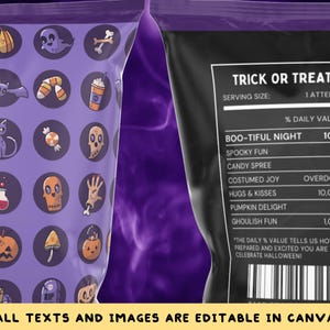 Bundle of 10 Halloween Chip Bag Personalized Trick or Treat Bags - Etsy