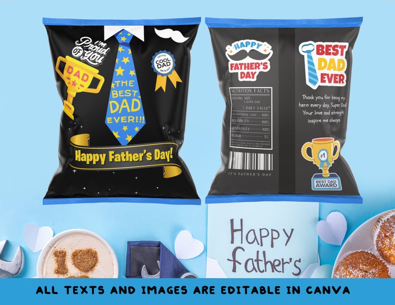 Father's Day Chip Bag Template: Suit & Tie Design (PDF File) - Etsy