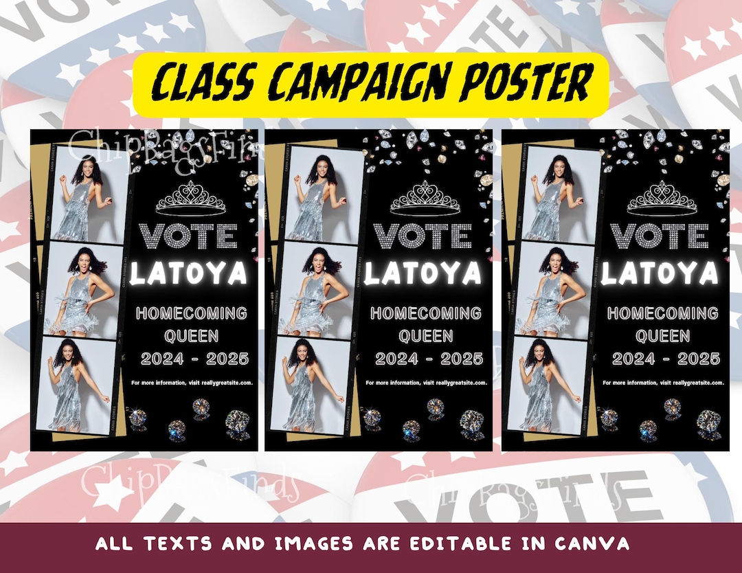Diamond Silver Homecoming Queen Poster Campaign Prom Queen Campaign - Etsy