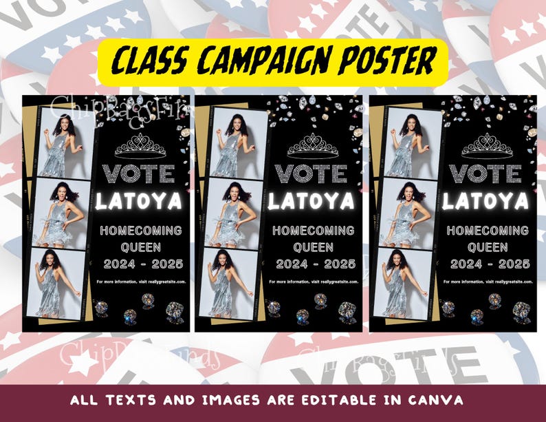 Diamond Silver Homecoming Queen Poster Campaign Prom Queen Campaign - Etsy