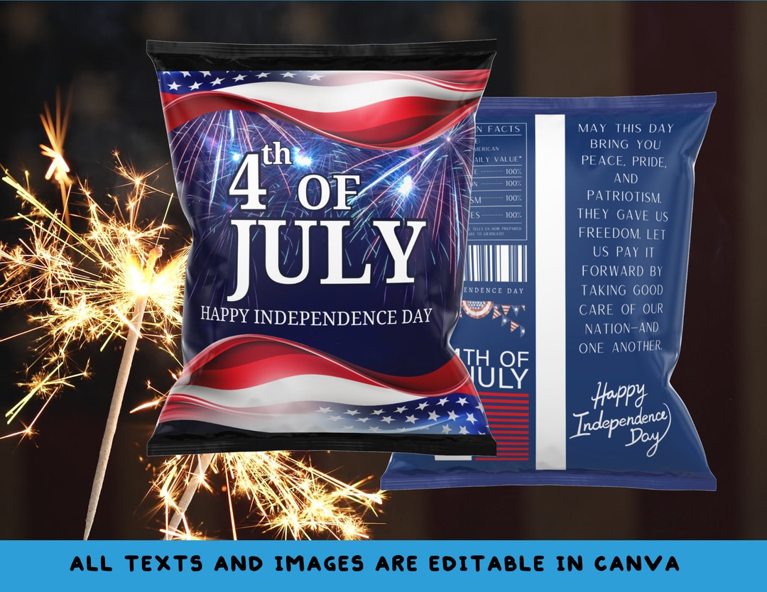 Independence Day Delights Happy 4th of July Chip Bag - Etsy