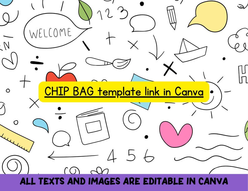 Fun Back to School Chip Bag Template Editable in Canva - Etsy
