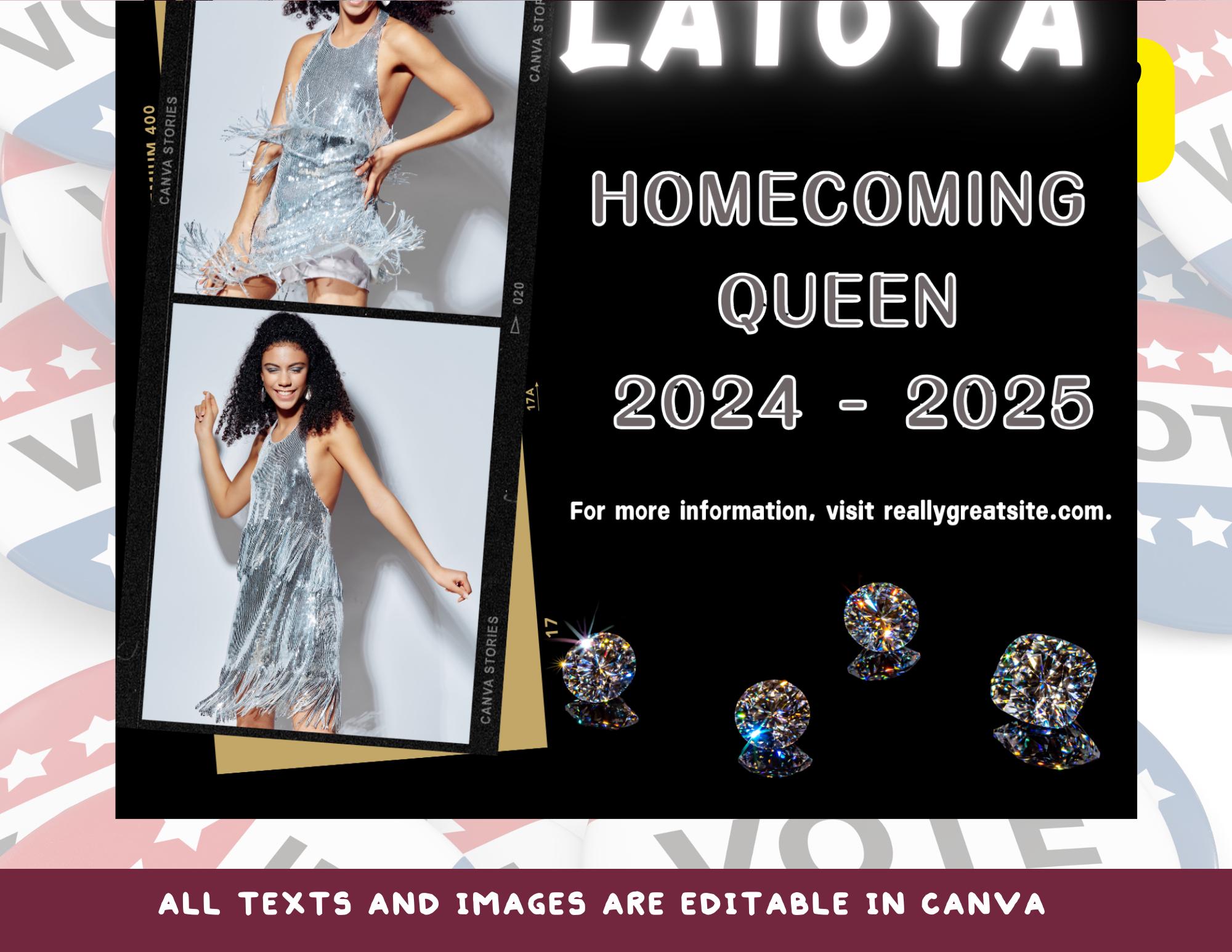 Diamond Silver Homecoming Queen Poster Campaign Prom Queen Campaign - Etsy