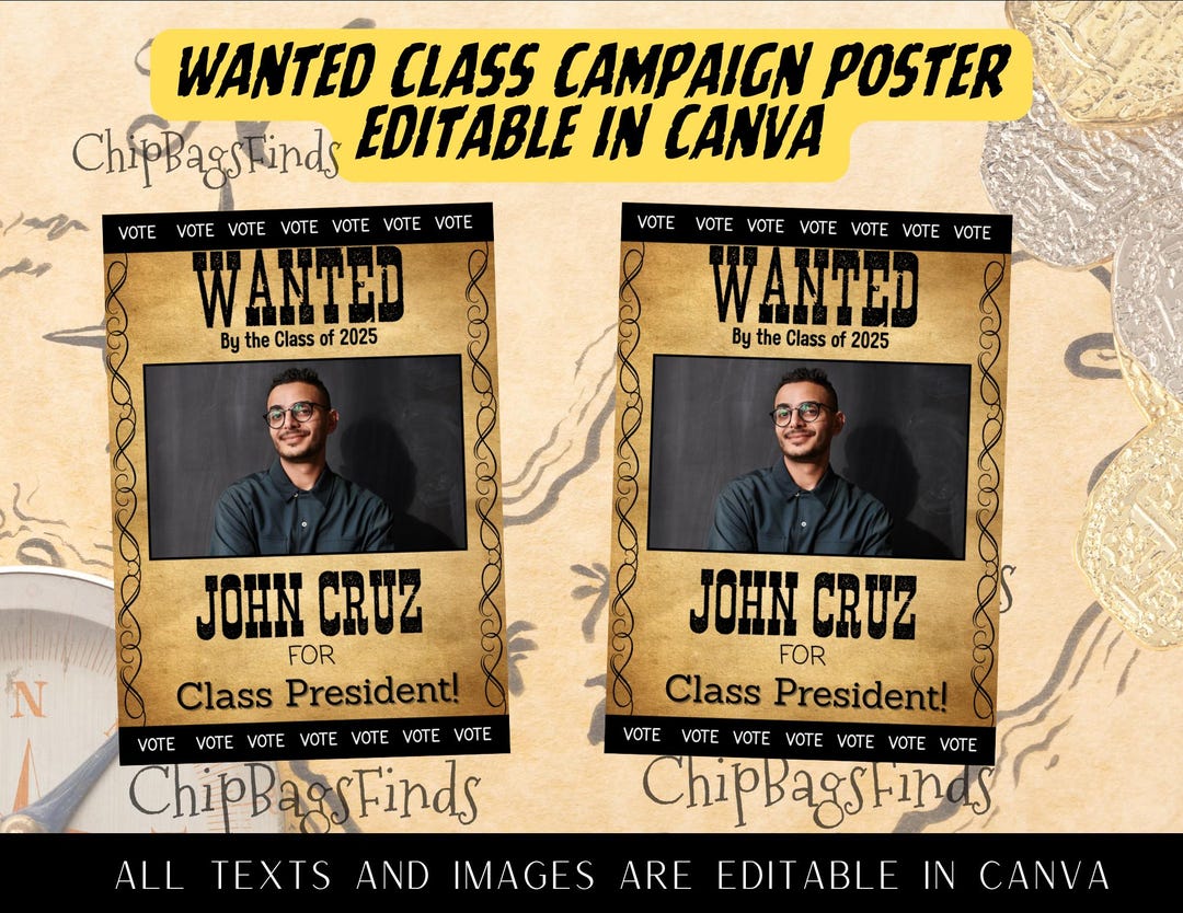 Wanted Class Campaign School Poster Flyer Vote Class President Student ...