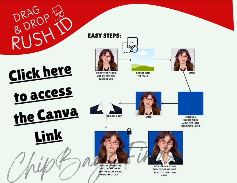 Photoshop Services Rush Photo ID Template: Drag & Drop Canva Design (A4 ...