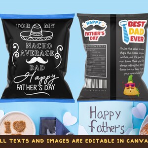 Nacho Average Dad Chip Bag Template for Fathers Day Special - Etsy