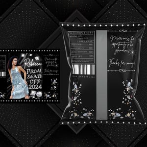 Prom Send off Chip Bag Elegant Party E Vent Editable in Canva - Etsy