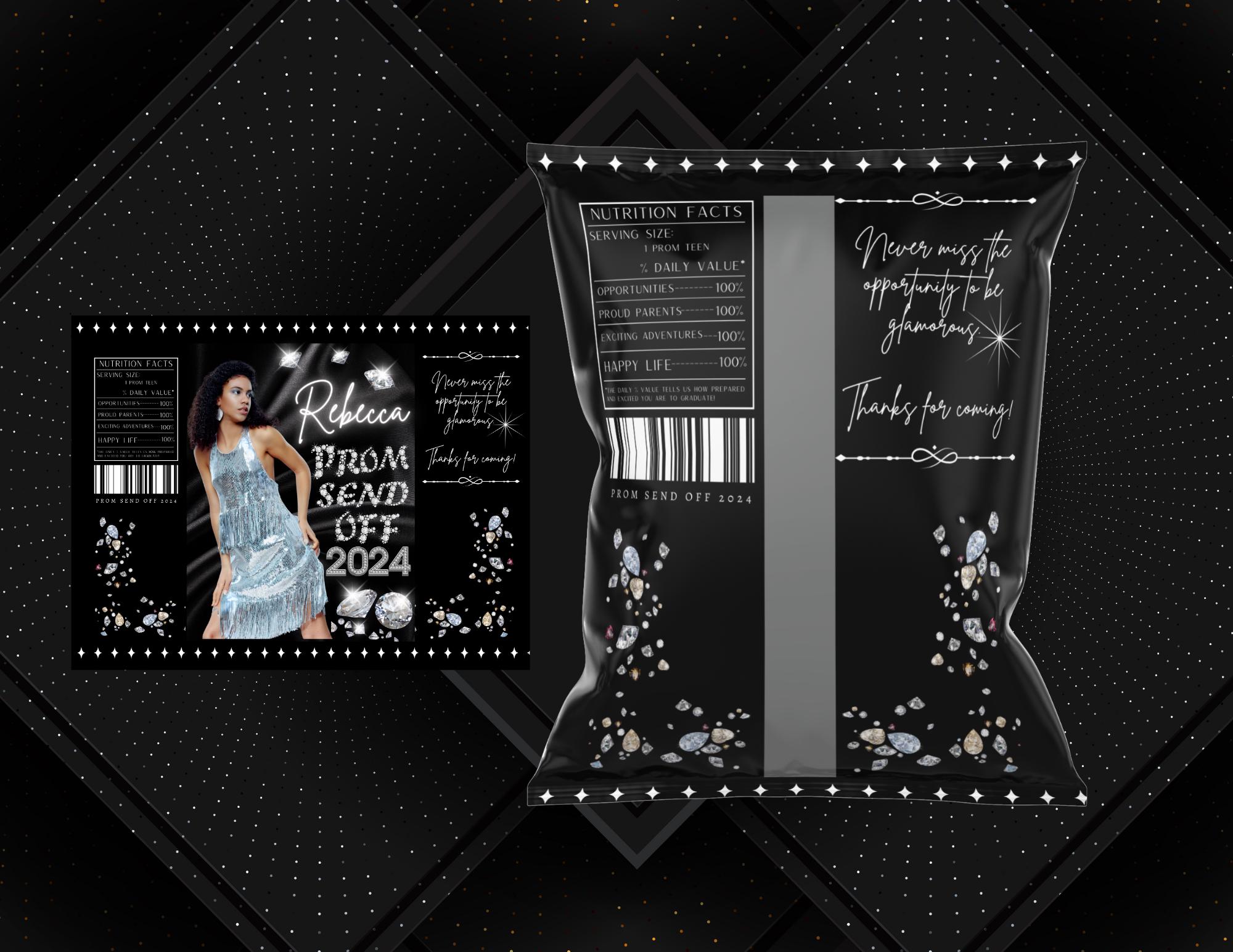 Prom Send off Chip Bag Elegant Party E Vent Editable in Canva - Etsy