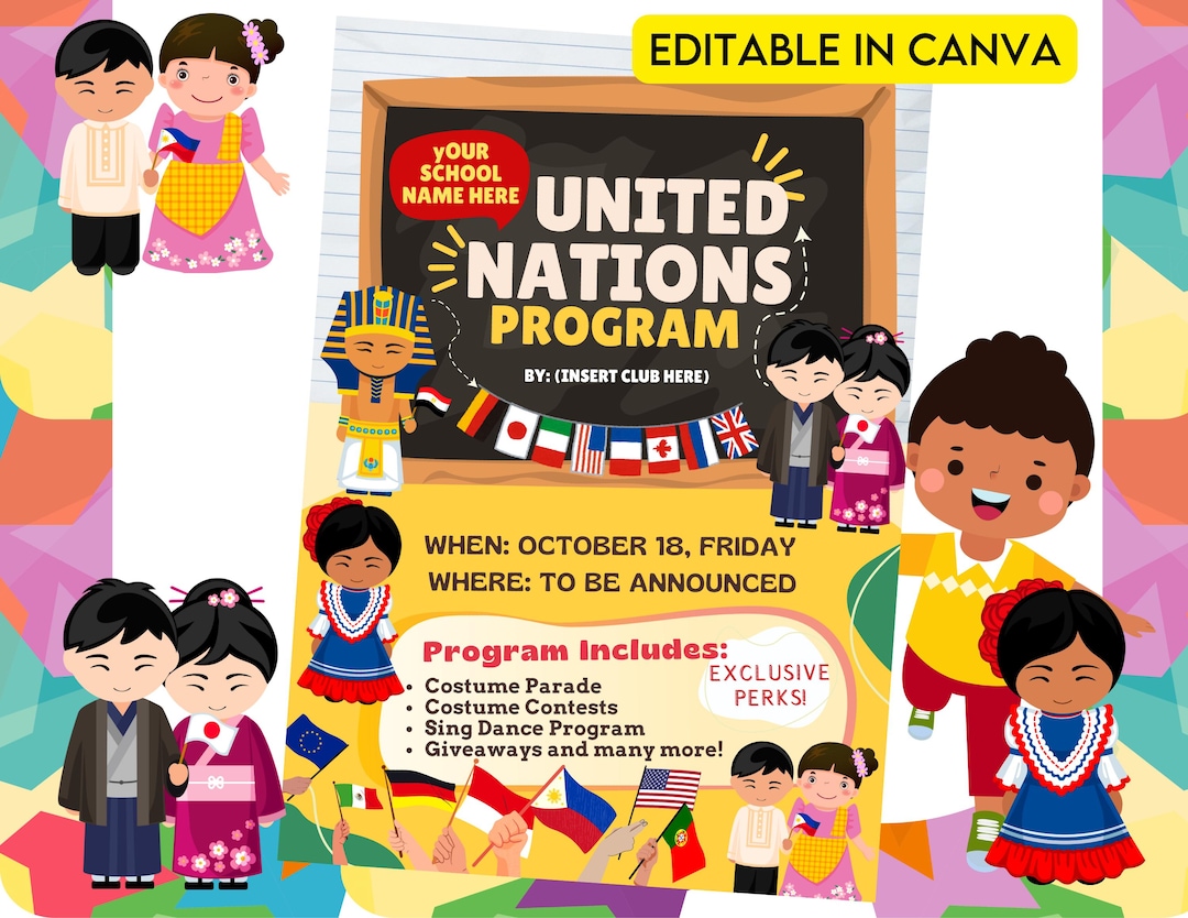 United Nations Kids Flyer Poster Program - Etsy