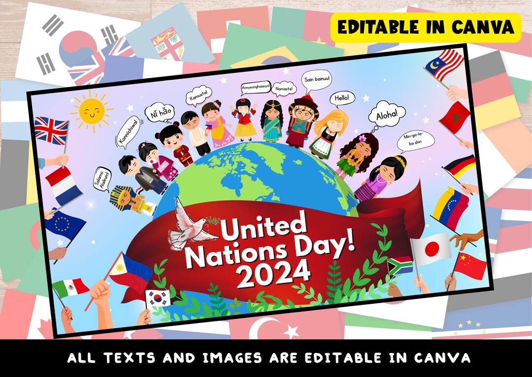 United Nations Day Flyer: Editable Canva Template - Etsy