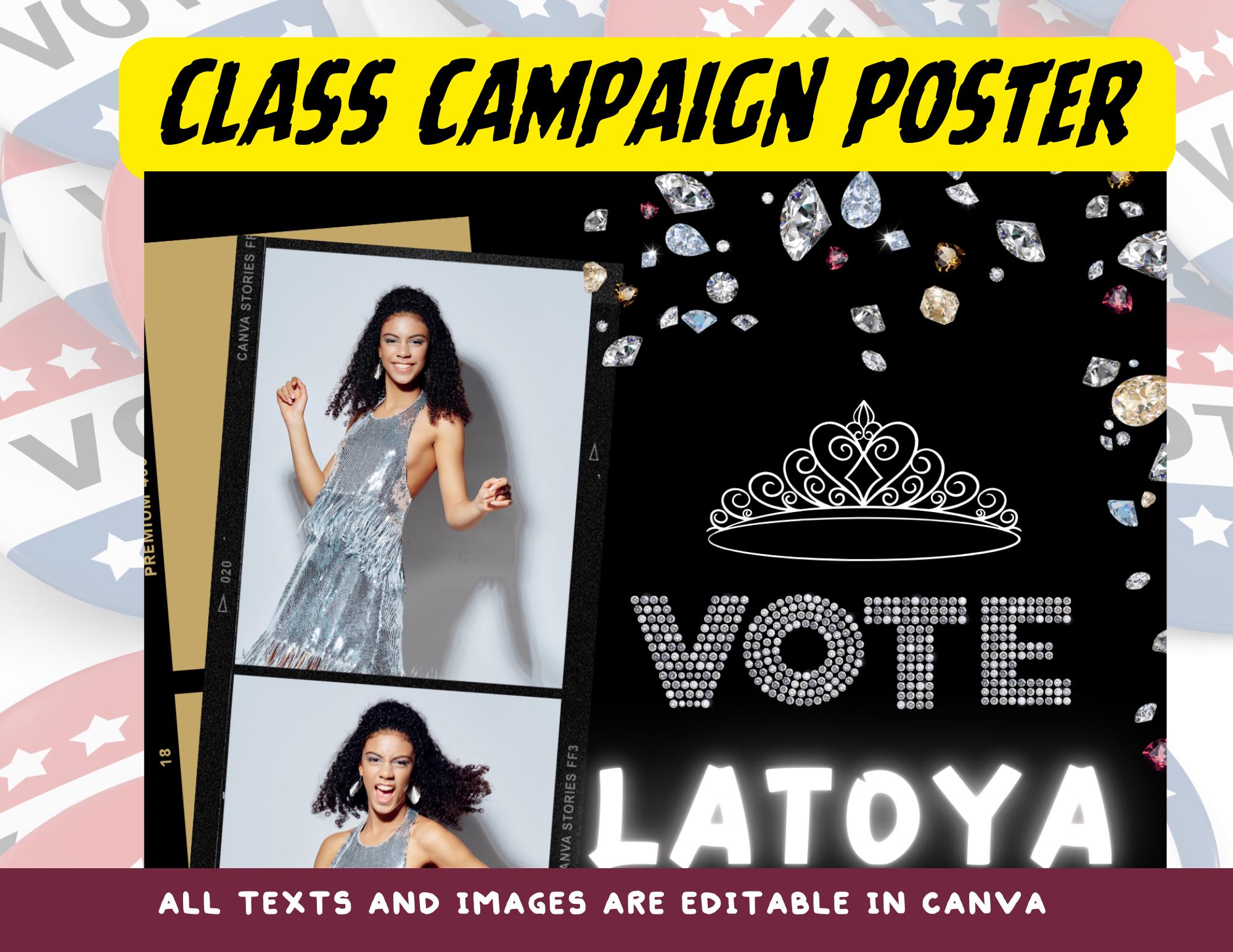 Diamond Silver Homecoming Queen Poster Campaign Prom Queen Campaign - Etsy
