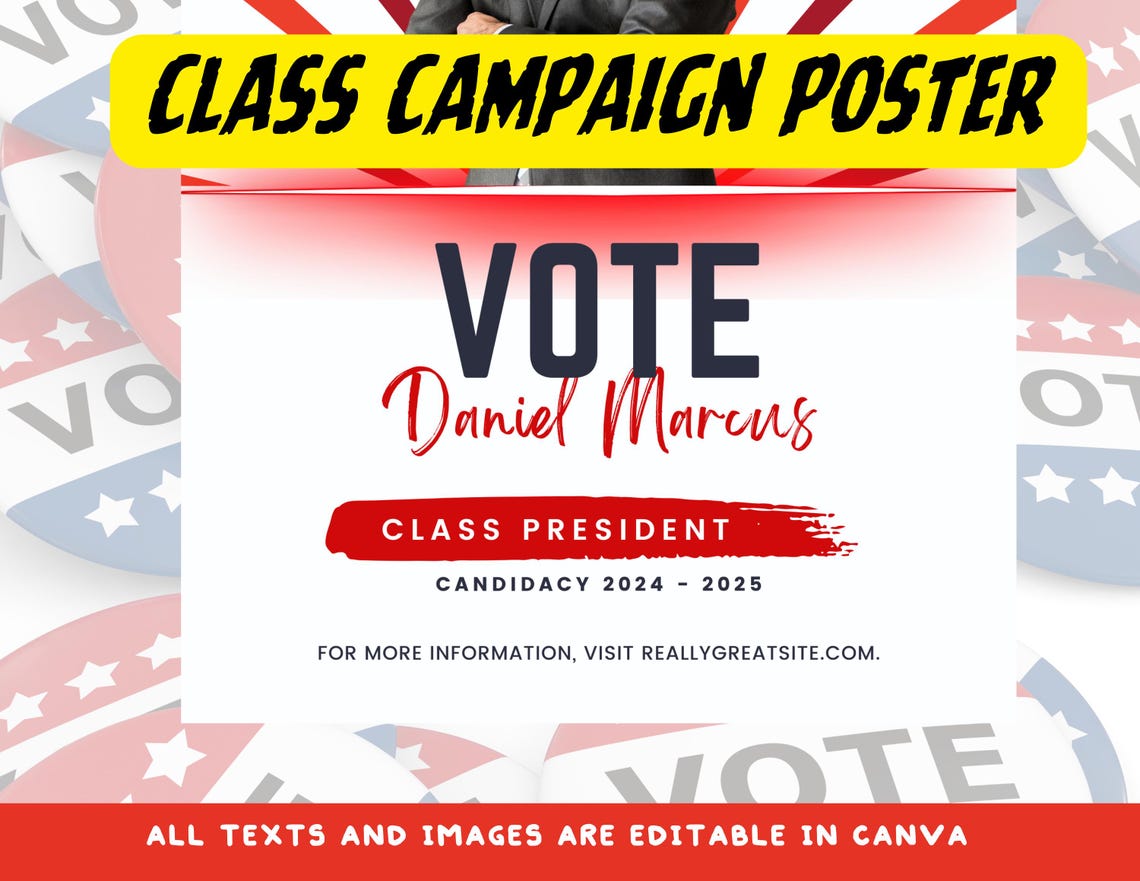 Red Class Campaign Poster (PDF File) - Etsy