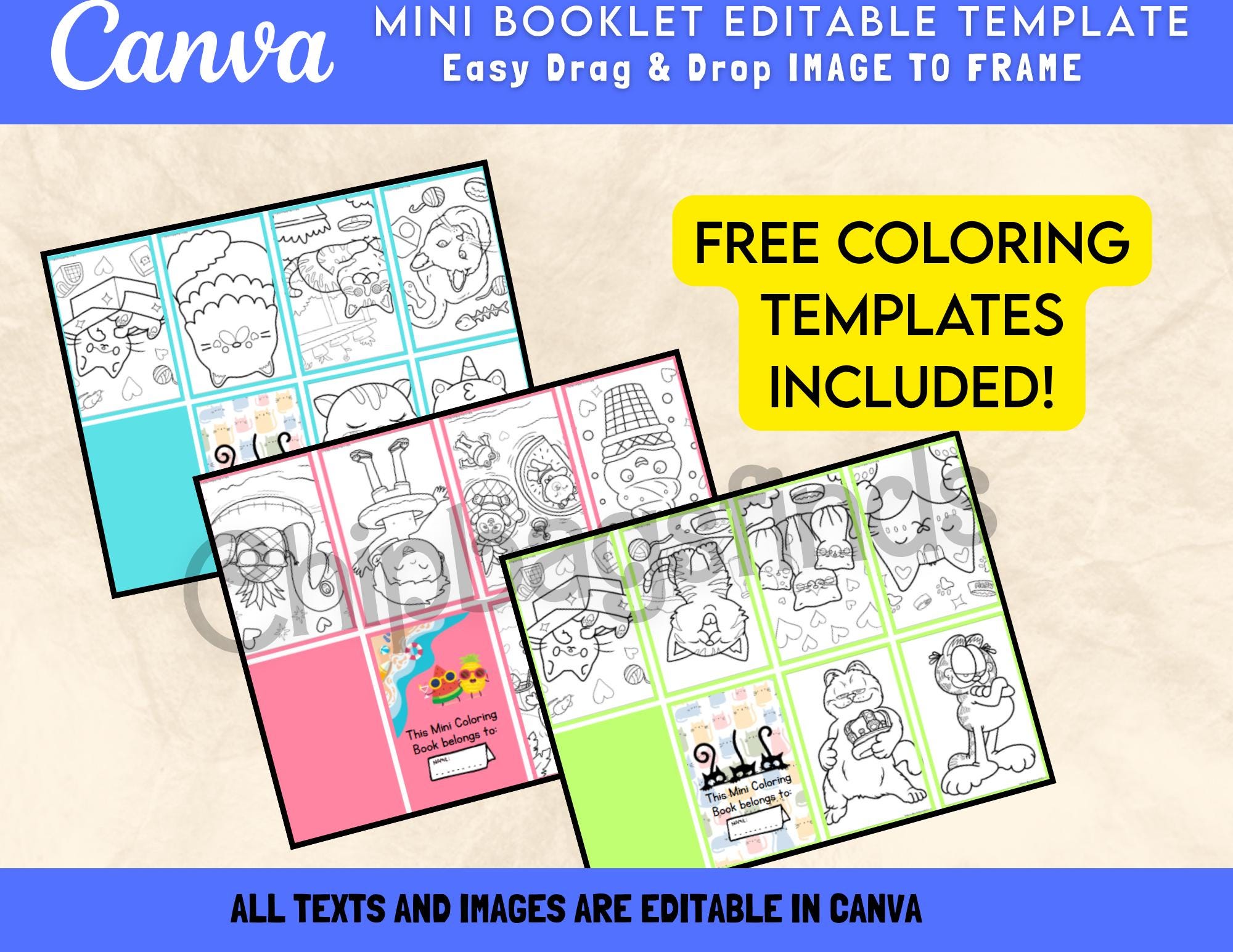 Easy Drag and Drop Mini Booklet Canva Template Editable in Canva - Etsy
