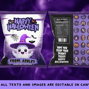 Bundle of 10 Halloween Chip Bag Personalized Trick or Treat Bags - Etsy