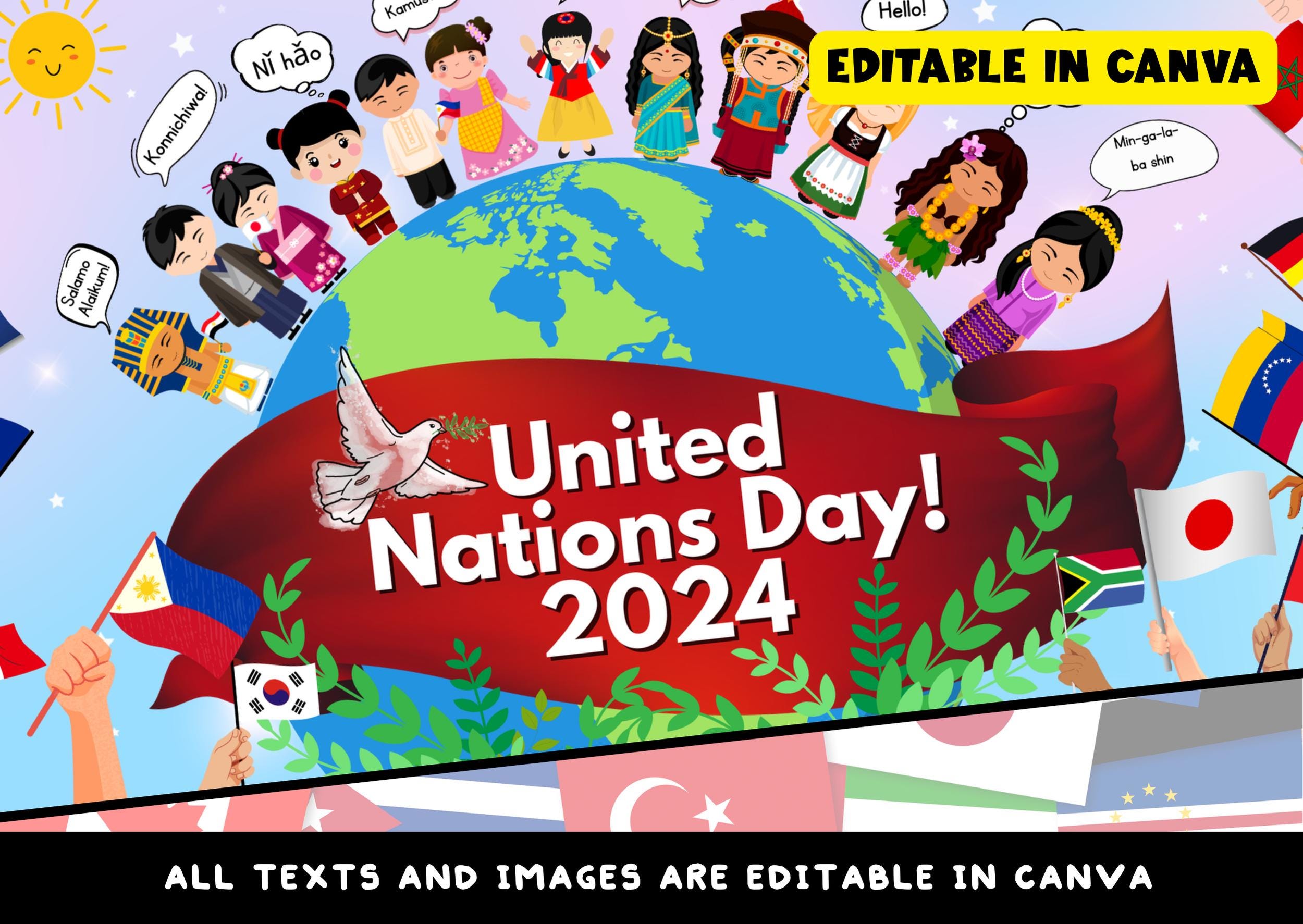 United Nations Day Flyer: Editable Canva Template - Etsy