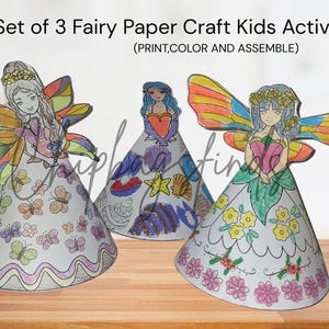 Printable Set of 3 Fairy Paper Craft Kids Activity - Etsy