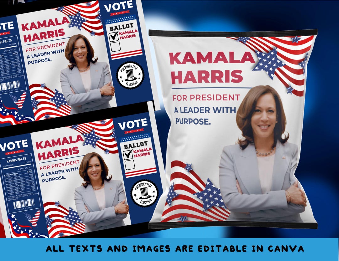 Kamala Harris Chip Bag Election 2024 for President Chip Bag - Etsy
