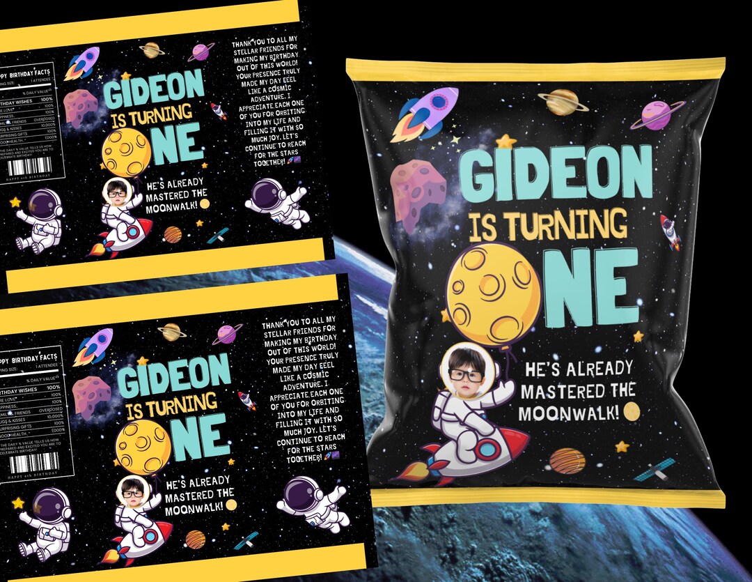 Editable Astronaut Chip Bag Wrapper: Space Birthday Party Favor (PDF ...