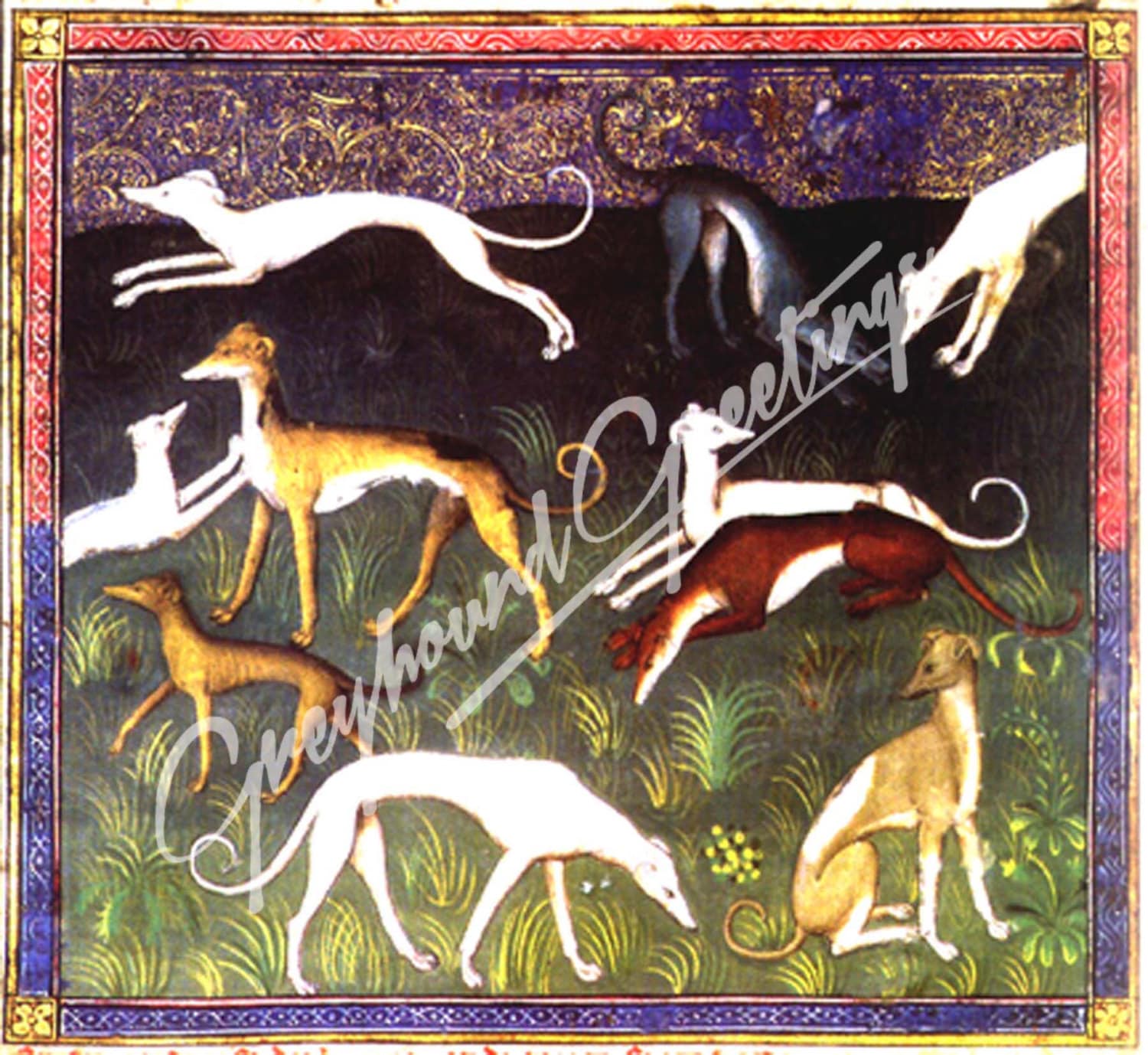 Greyhound Dog Tile Art Piece "ancient Dogs Ii" - Stand or Hang 4-1/4 ...