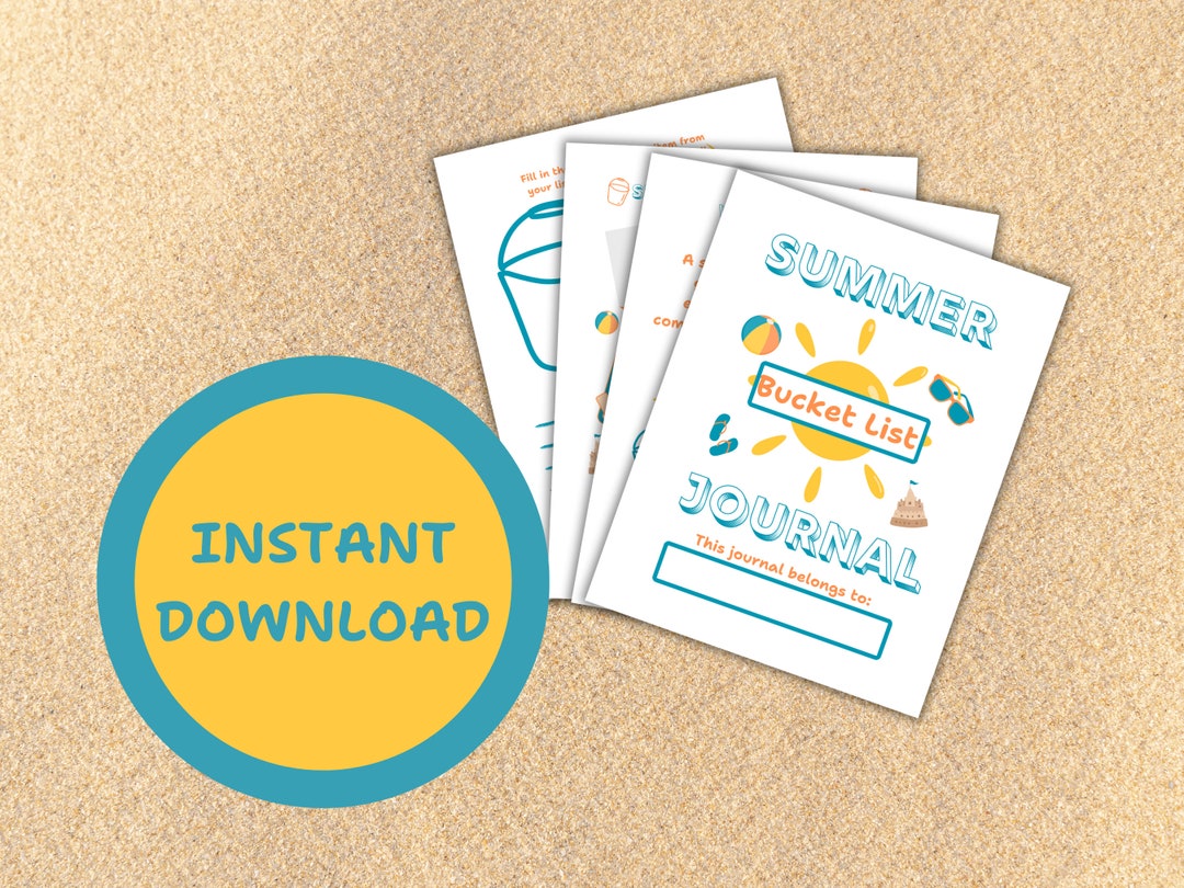 Kids Journal, Summer Journal, Kids Summer Journal, Summer Bucket List ...