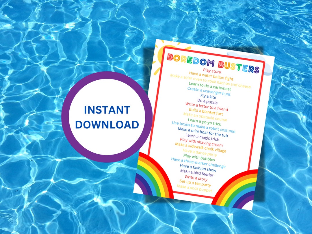 Summer Boredom Buster, Summer Fun Ideas, Kids Boredom Buster, Summer ...