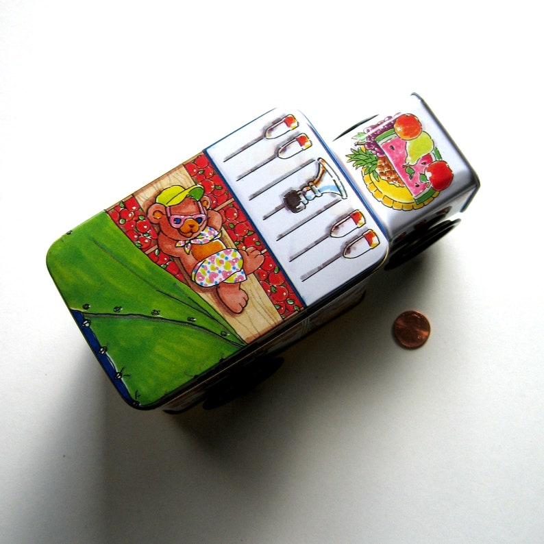 Vintage Tin Home Grown Sweets Truck Shaped Tin Rotating | Etsy
