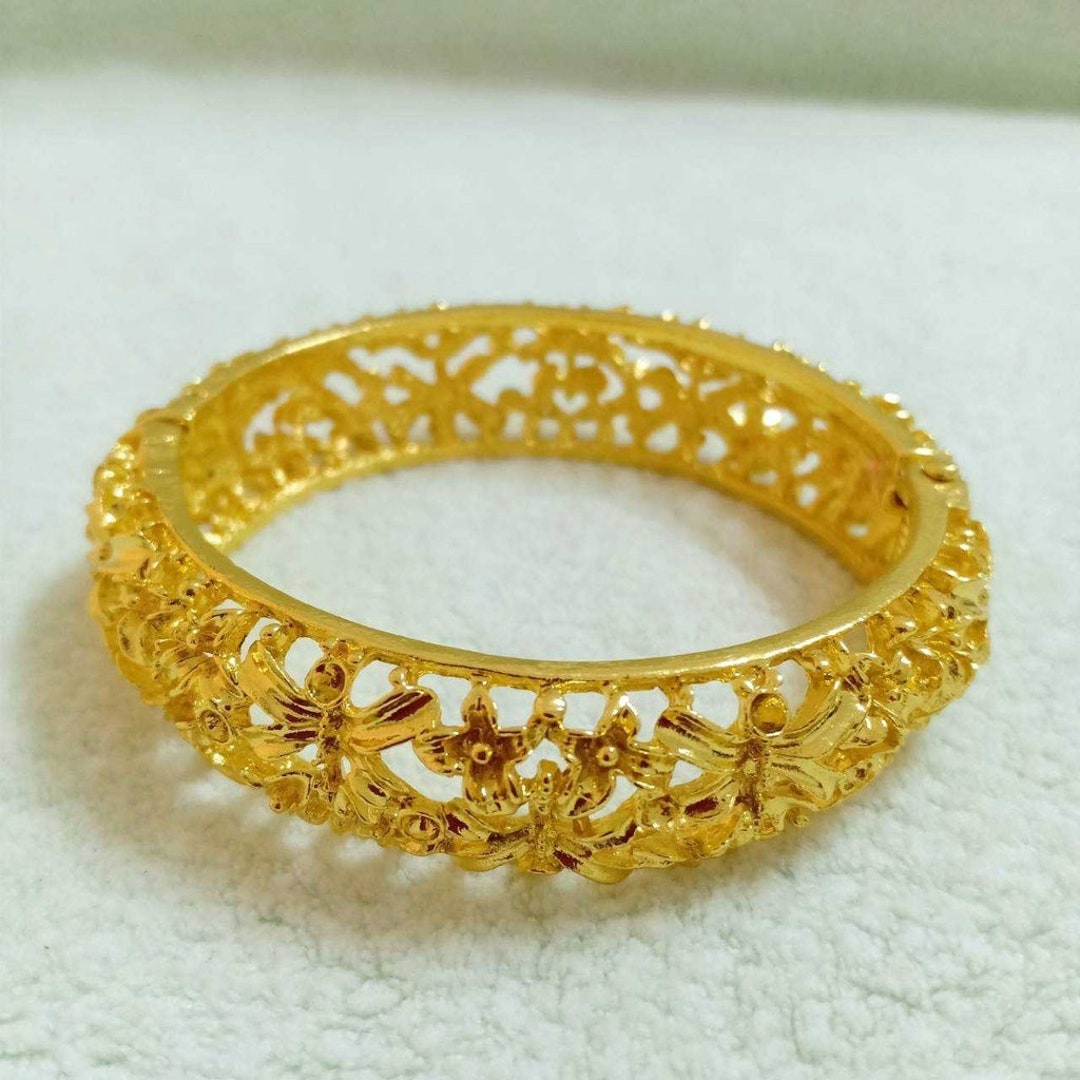 22K 24K Pure Gold Plated Exclusive Design Ancient Thai Bangle - Etsy