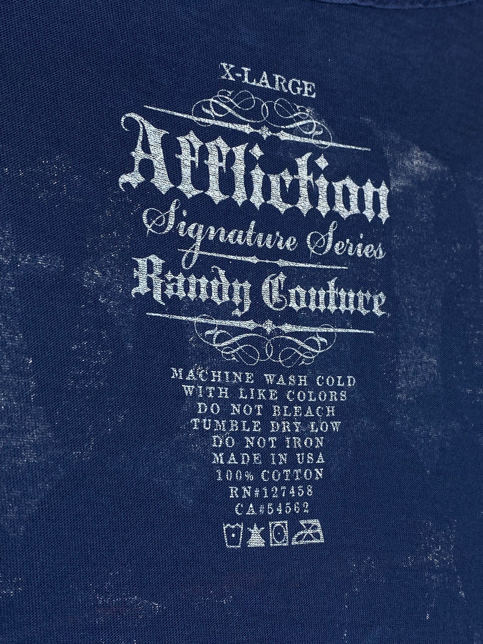 Affliction Crazy Vintage Y2k Distressed Style All Over Print USA T ...