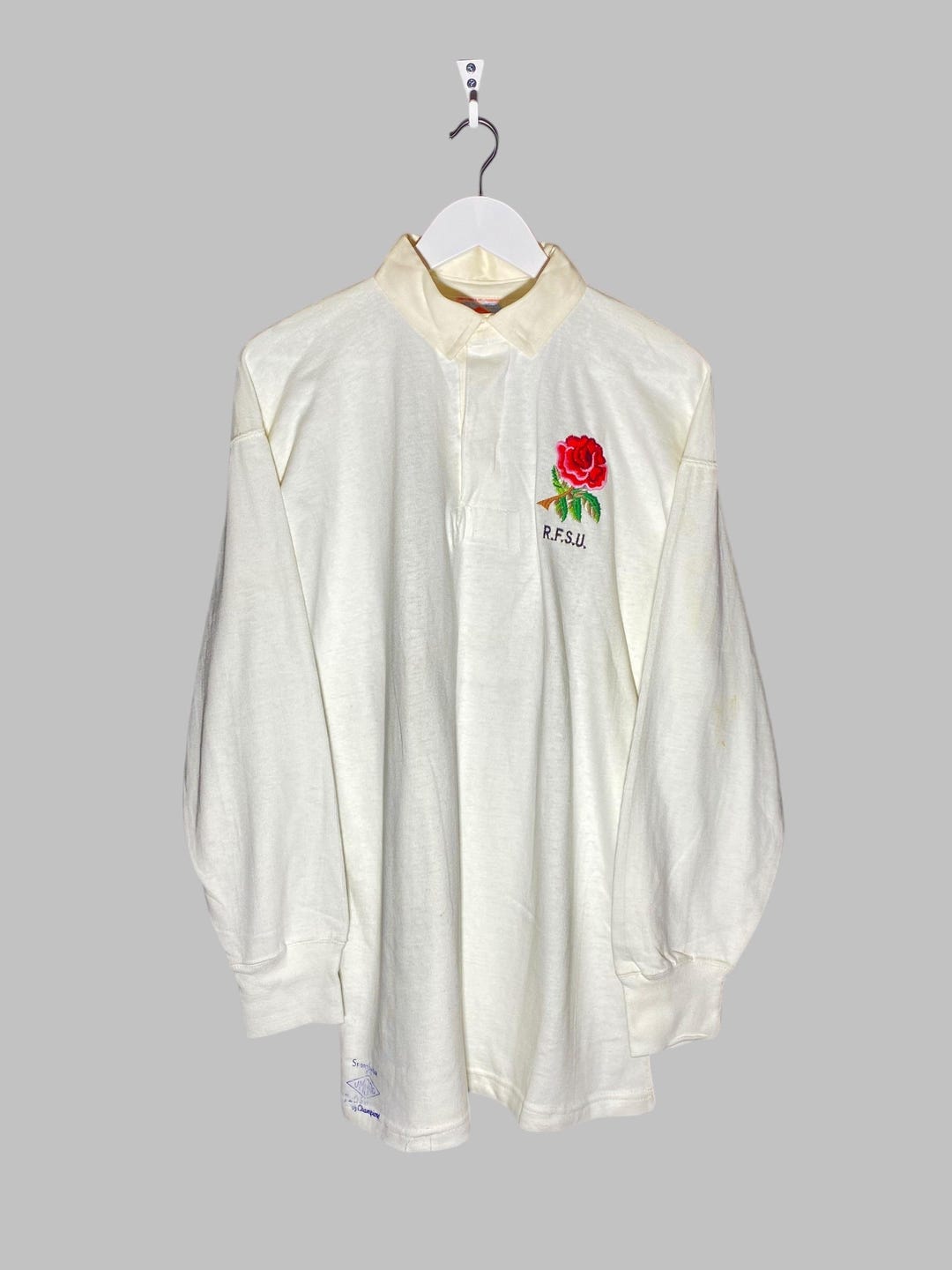 Vintage 80s 90s #5 Umbro England Rugby Shirt R.F.S.U White Color Men’s ...