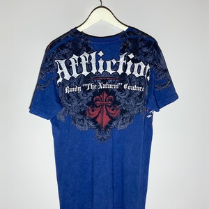 Affliction Crazy Vintage Y2k Distressed Style All Over Print USA T ...