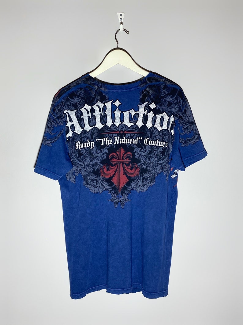 Affliction Crazy Vintage Y2k Distressed Style All Over Print USA T ...